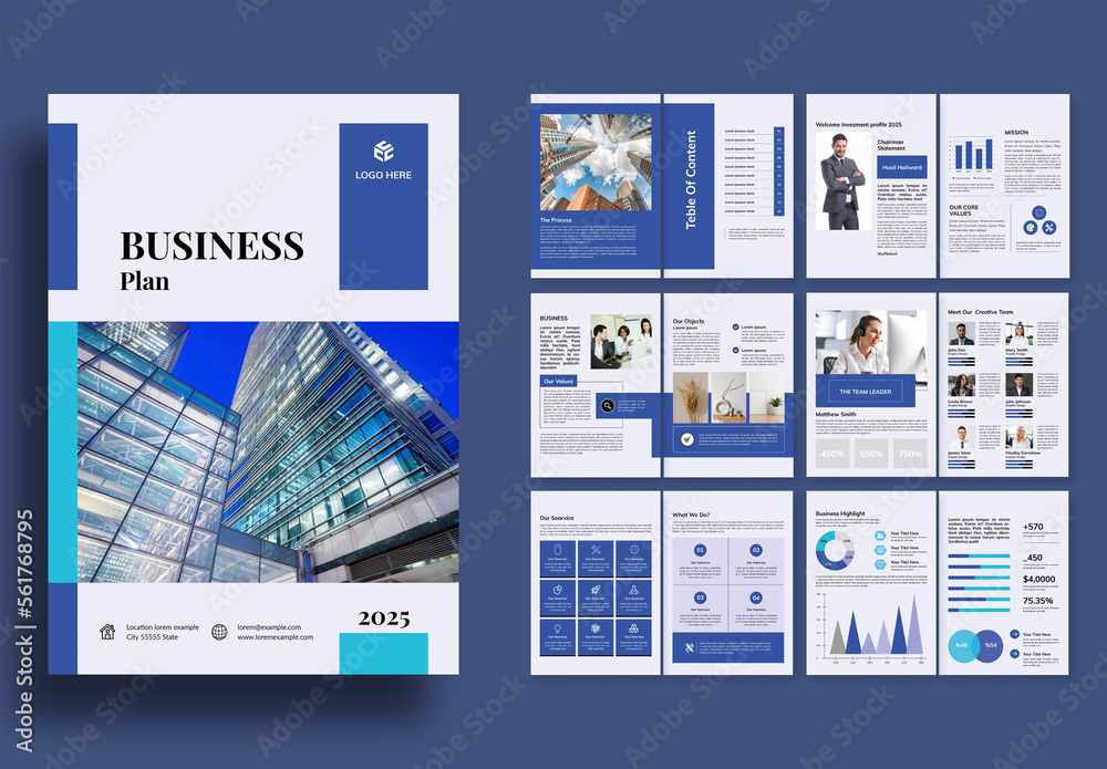 Business Plan Template Layout Stock Template | Adobe Stock