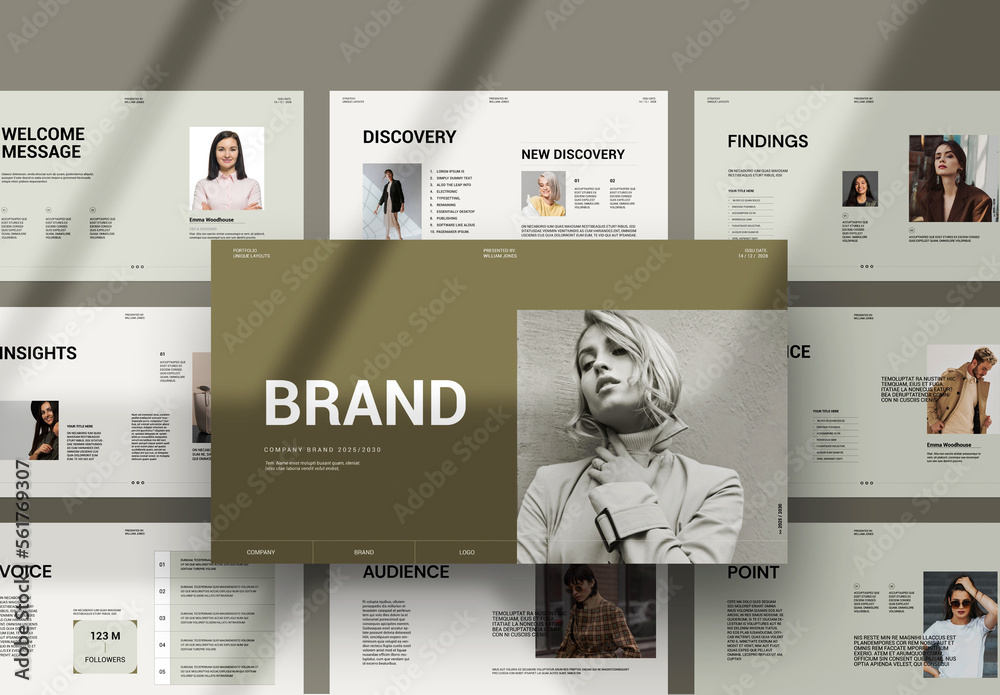 Brand Strategy Presentation Layout Stock Template | Adobe Stock