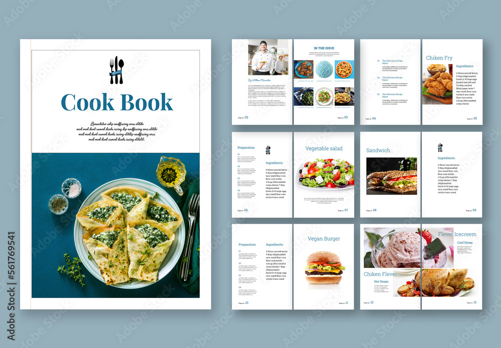 Cook Book Layout Stock Template | Adobe Stock