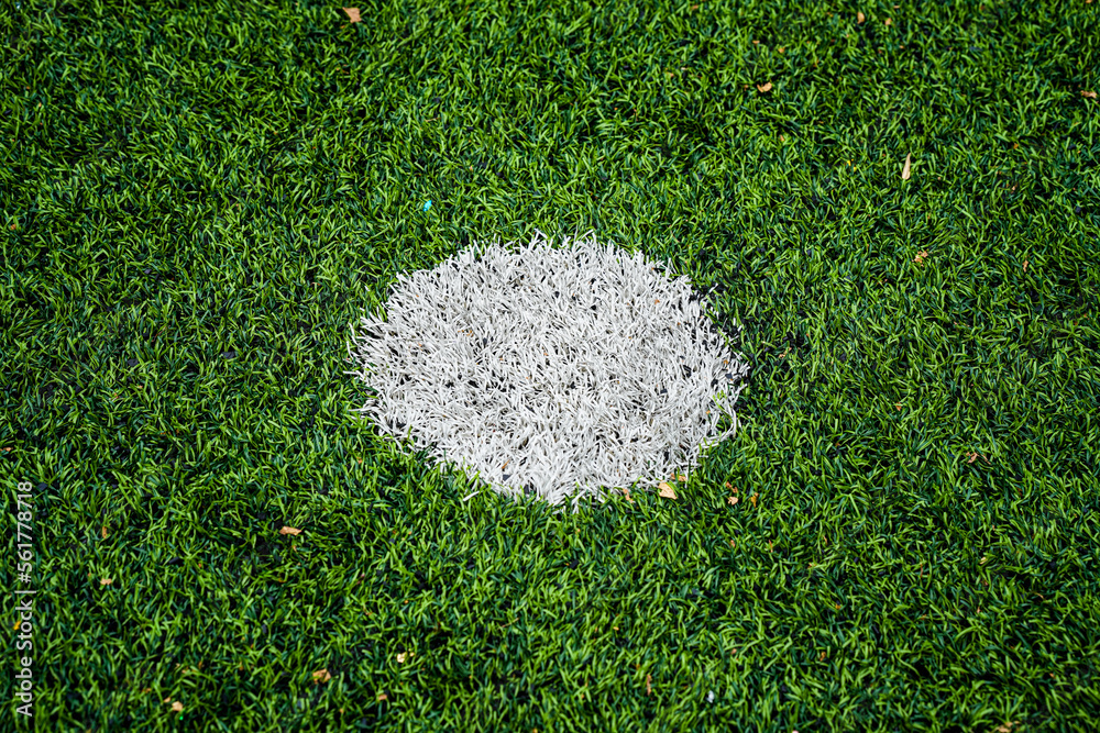 Poster A penalty spot in football pitch Background soccer pitch grass ...