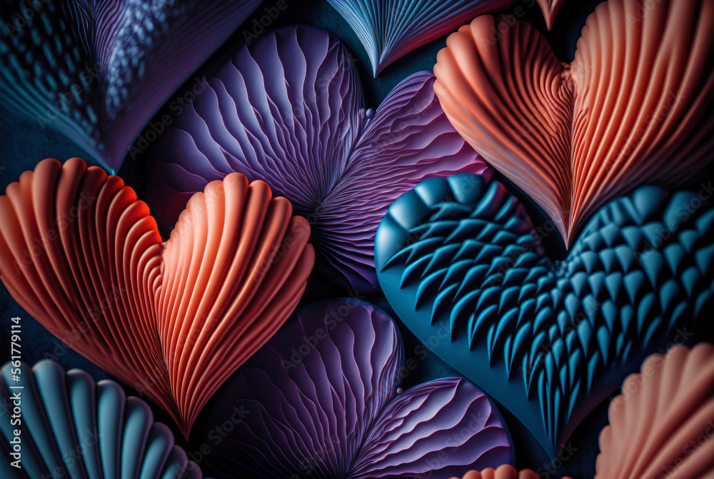 Abstract Colorful Hearts