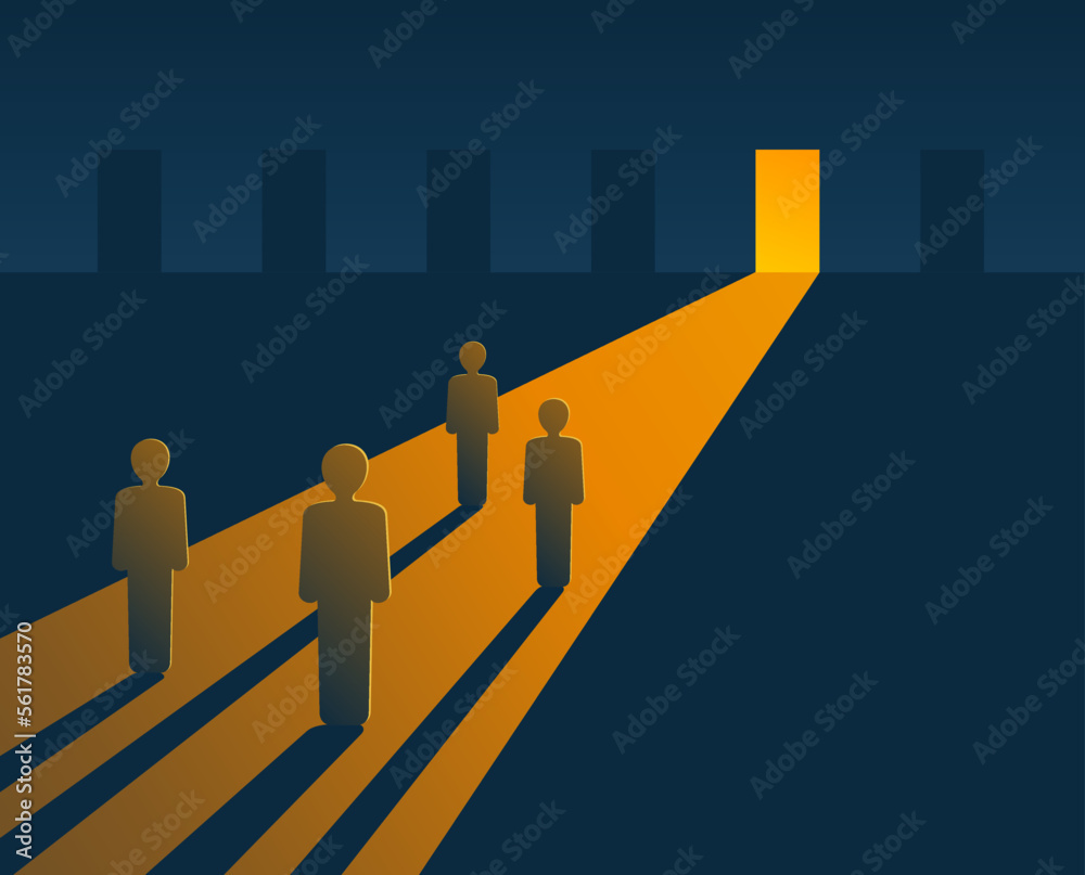 people row with spotlight highlighted selected one Stock Vector | Adobe ...