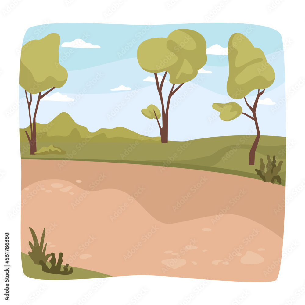 Park view with paths and nature, greenery and lawns. Landscape and ...