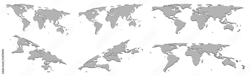 Earth and world map, geography and cartography. Land and water mass ...