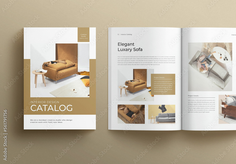 Interior Design Catalog Template Stock Template | Adobe Stock