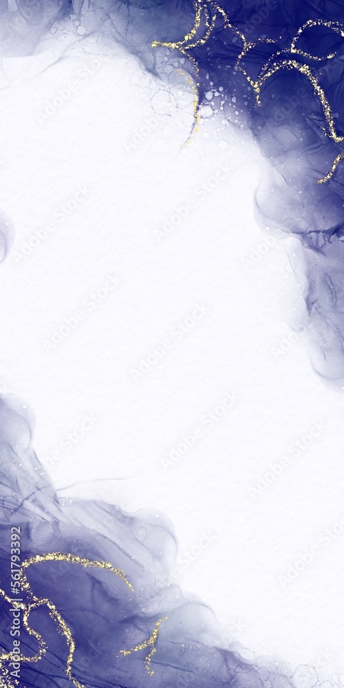 Abstract Luxury Watercolor Blue Wedding Invitation Background Stock ...