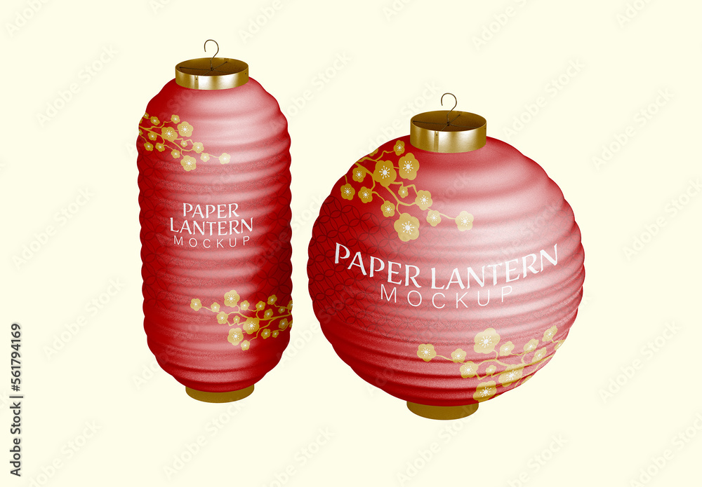 Chinese Paper Lanterns Mockup Stock Template | Adobe Stock