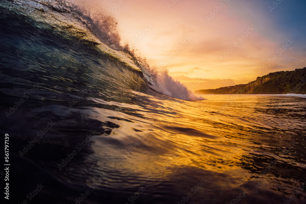 Sunset Surfing Waves Wallpaper