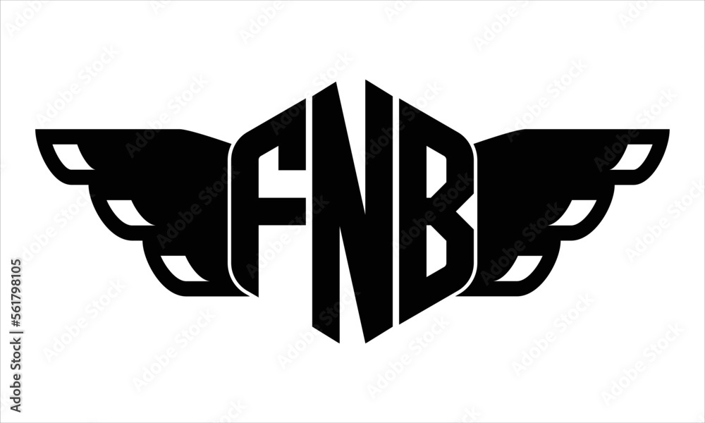 FNB three-letter butterfly iconic logo design vecto template, isolated ...