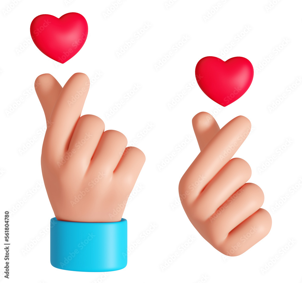 Hand making korean heart sign. Elements for love and relationship ...
