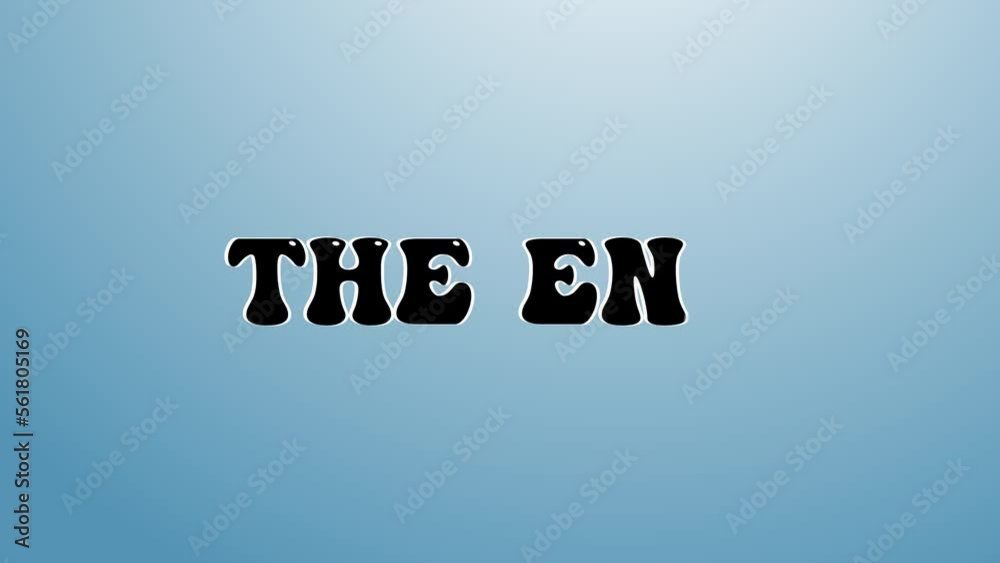 The End Handwritten Animated Text with Saber Effect on black, gradient ...