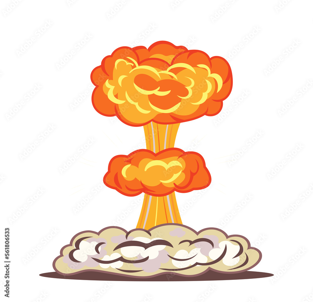 Powerful bomb explosion with dust cloud or atomic explode. Illustration ...