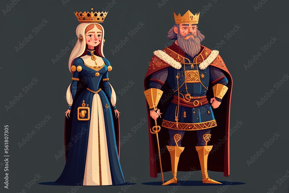 royal couple Members of the Medieval Royal Family. Royal couple with ...
