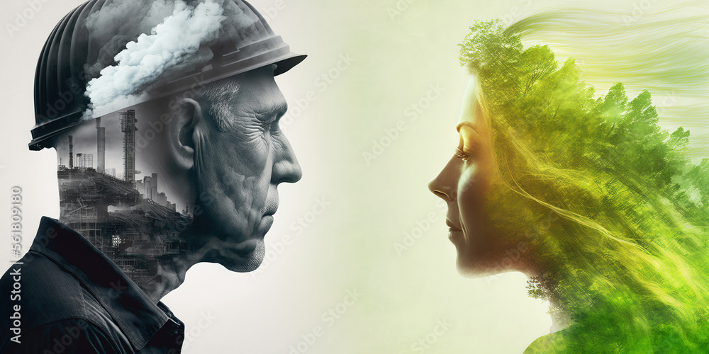 Climate change and global warming prevention concept shown by people ...