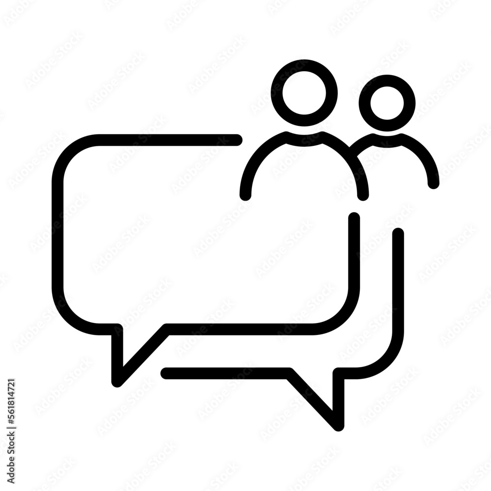 Icono de chat. Burbujas de mensaje. Diálogo y conversación de personas ...