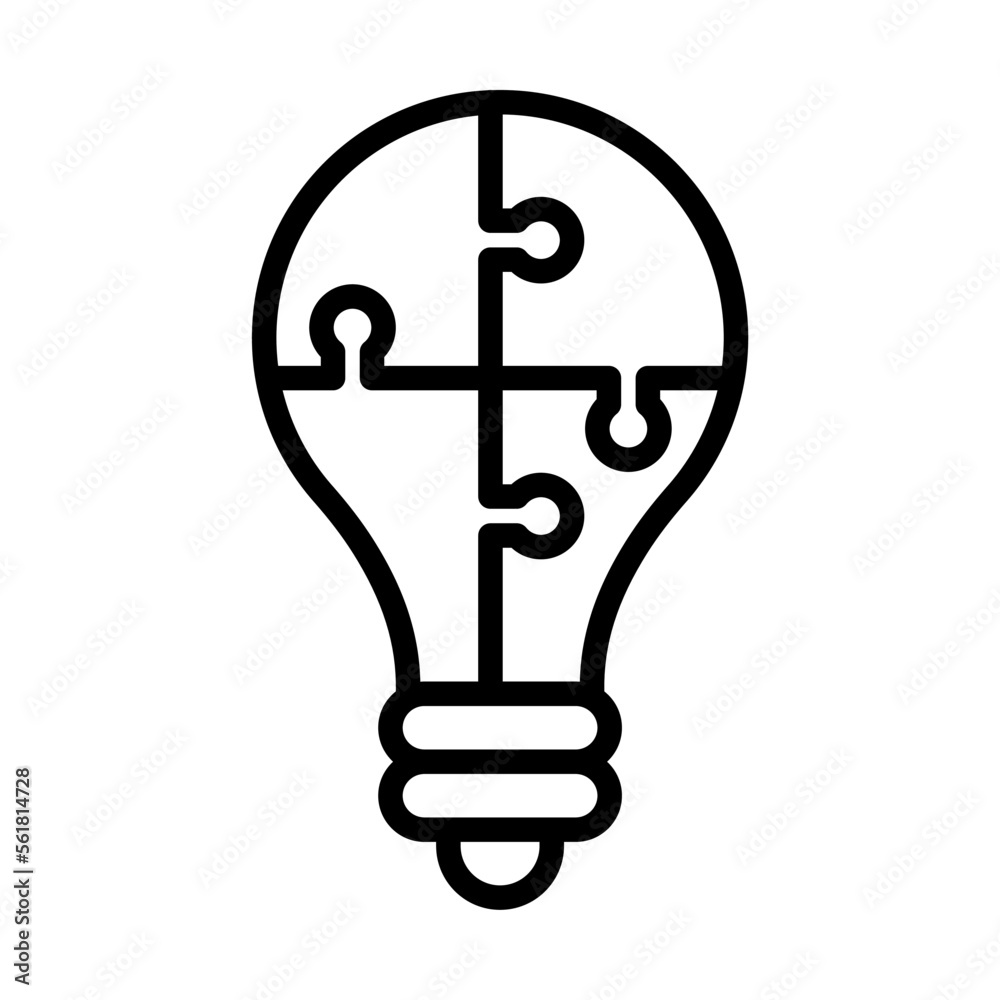Icono de bombilla de soluciones. Resolver problema. Idea, creatividad ...