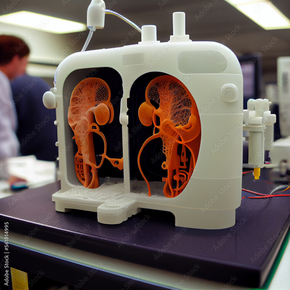Bioprinting process of human kidney created with Generative Ai Stock ...