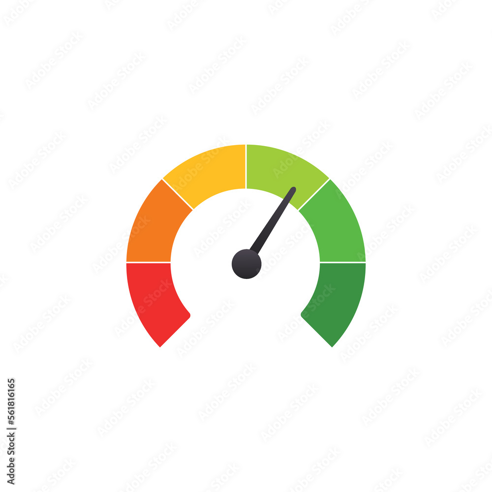 Display color scale indicator. Equipment gauge with dial showing ...