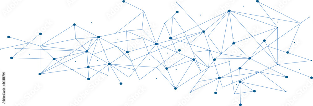 Blue network. Abstract connection on white background. Network ...