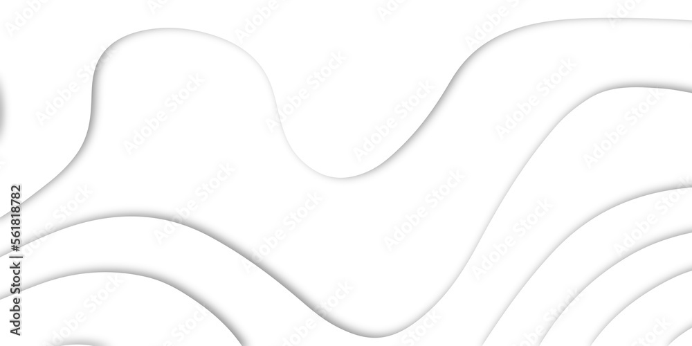 Abstract white paper cut shapes background with shadow and topography ...