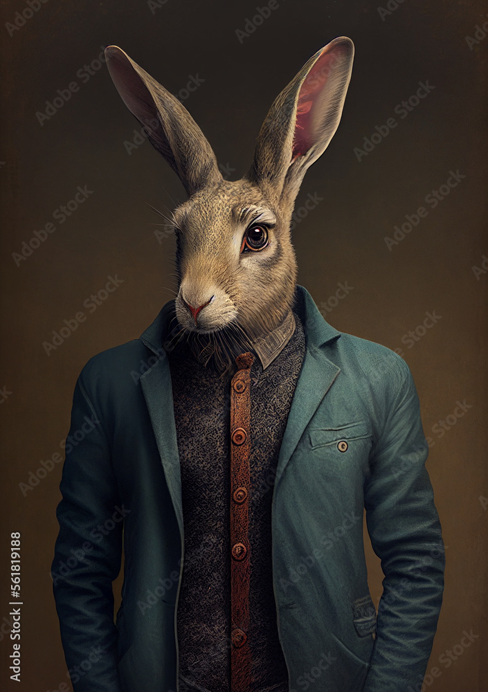 Surreal Mammalian Hybrids creature, half man, half rabbit in mythologie ...