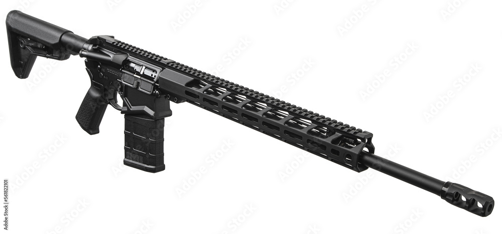 Modern automatic rifle isolated on white background. Weapons for police ...