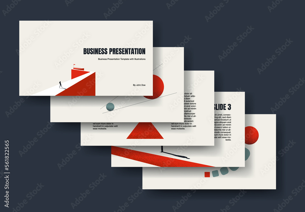 Ambitions and Challenges Presentation Template Stock Template | Adobe Stock