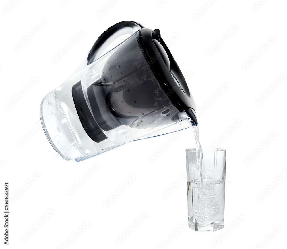 Filter for purification of drinking water from impurities on a white ...
