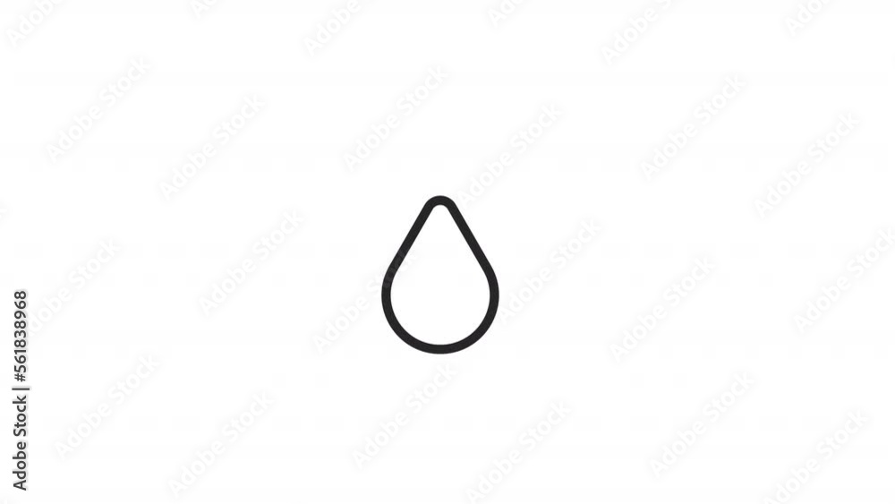Animated drop linear icon. Falling droplet. Raining weather. Waterdrop ...