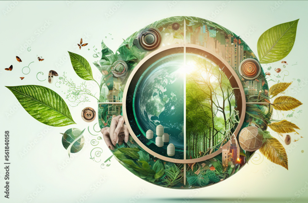 Circular economy green sustainability 素材庫插圖 | Adobe Stock