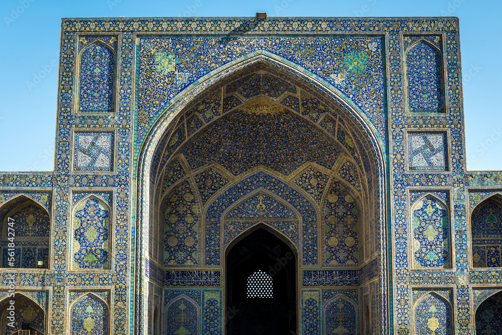 Iwan of Shah Mosque - Imam Mosque in Isfahan city, Iran Stock Photo ...