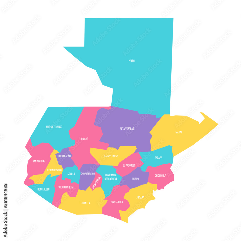 Guatemala political map of administrative divisions - departments ...