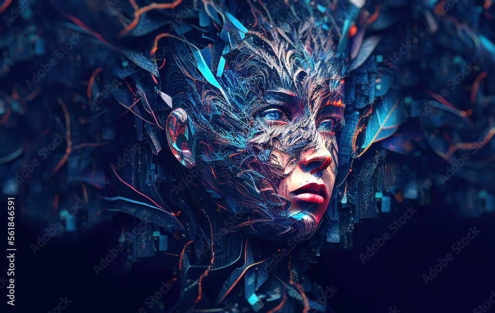 Visions and ideas for the future with artificial intelligence abstract ...