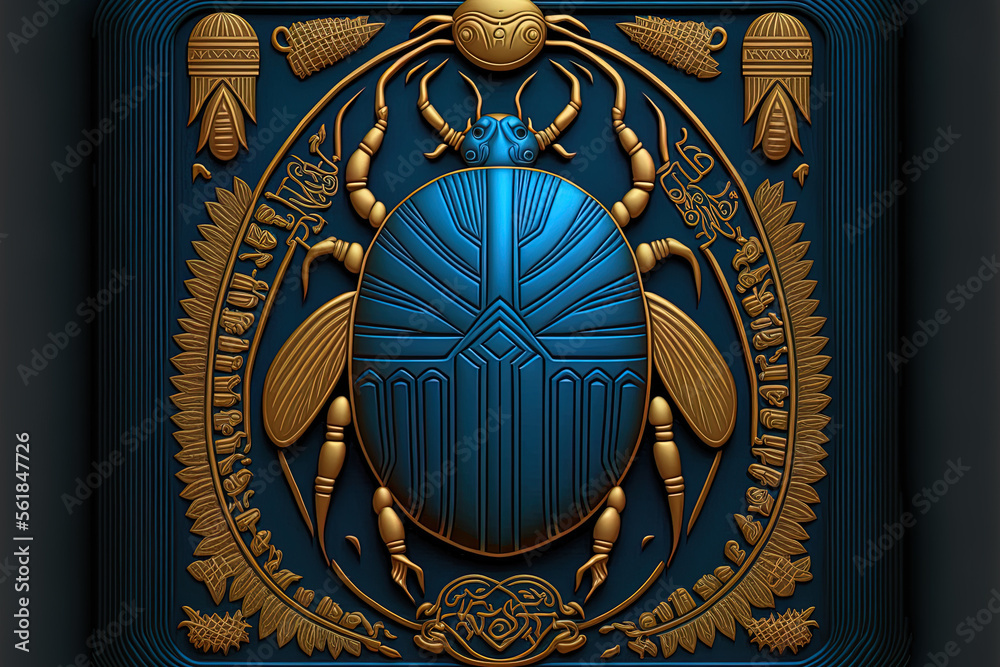 Egyptian Hieroglyph And Emblem Of The Scarab Ancient Culture Used