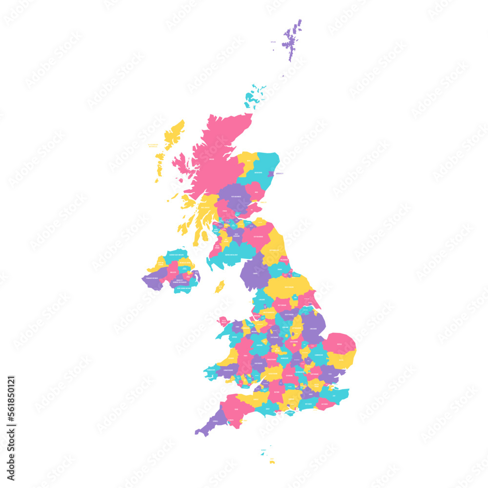 United Kingdom of Great Britain and Northern Ireland political map of ...
