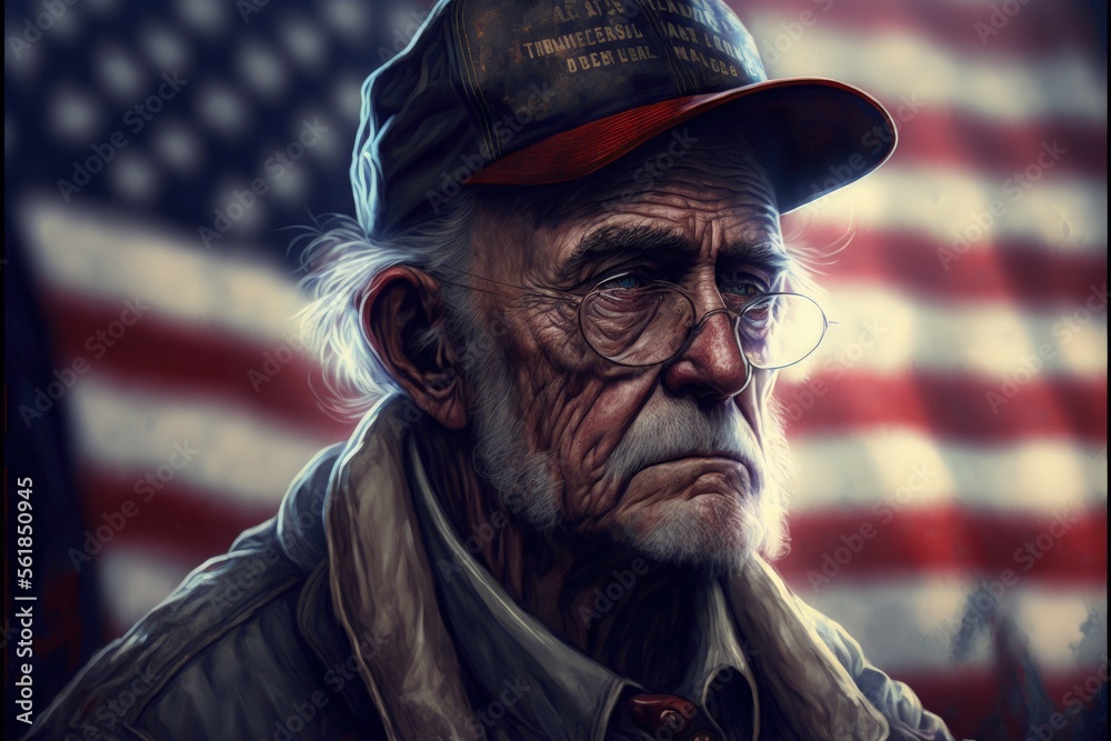 American guy wearing USA flags colors and patterns demonstrating the ...