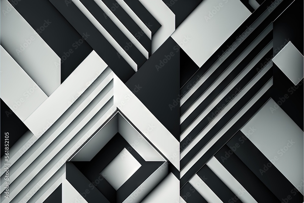 a black and white abstract background with a square and rectangle ...