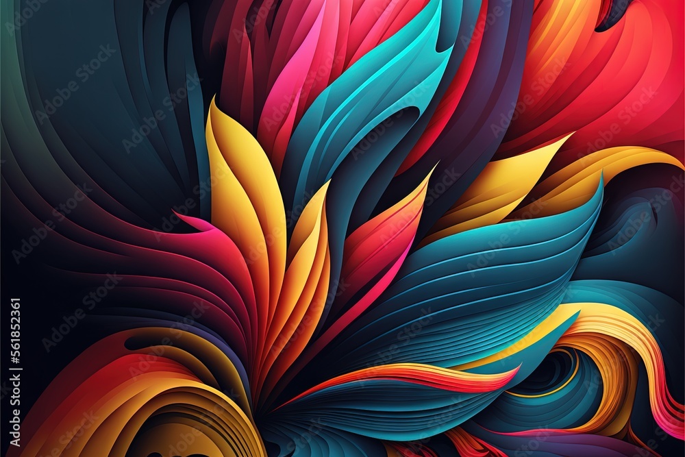 Ilustrace „ a colorful abstract background with a flower design in the ...