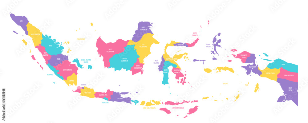 Indonesia political map of administrative divisions - provinces and ...