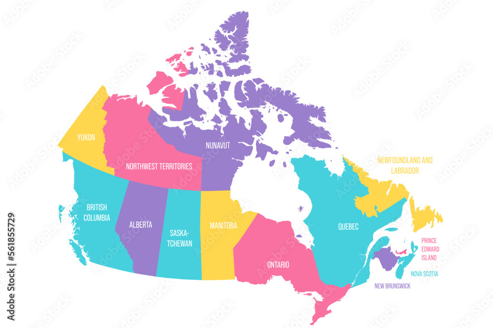 Canada political map of administrative divisions - provinces and ...