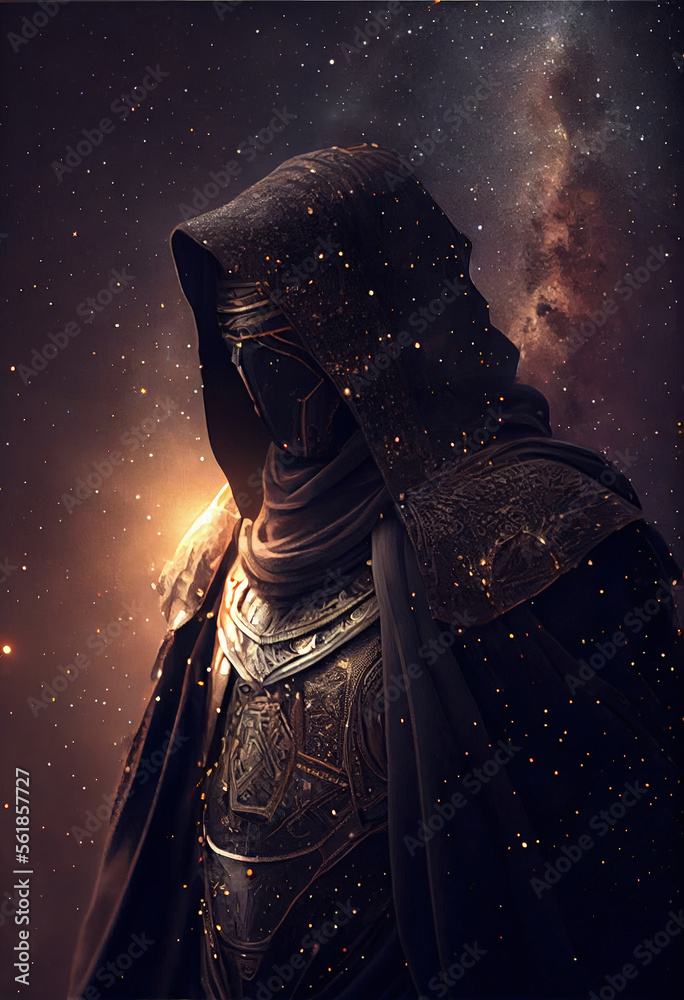 An Arabian knight wearing ancient arab clothing with ornaments and ...