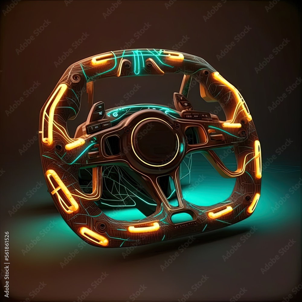 Racing into the Future: Glowing Steering Wheel Concept Design ...