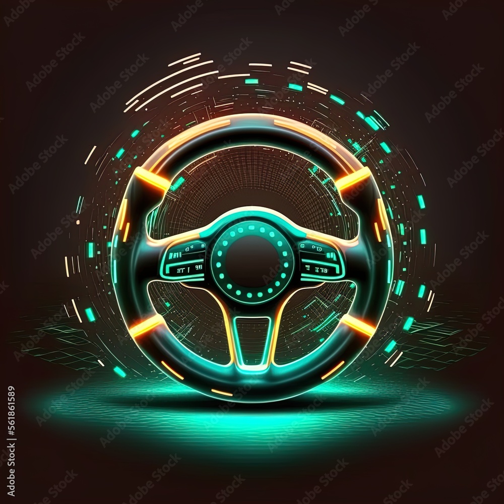 Racing into the Future: Glowing Steering Wheel Concept Design ...