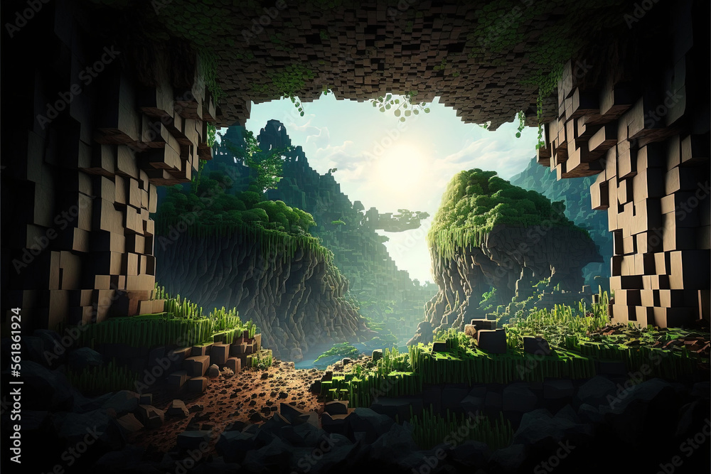 Nature Cave Game Background for Game and Cartoon backdrop Generative AI ...