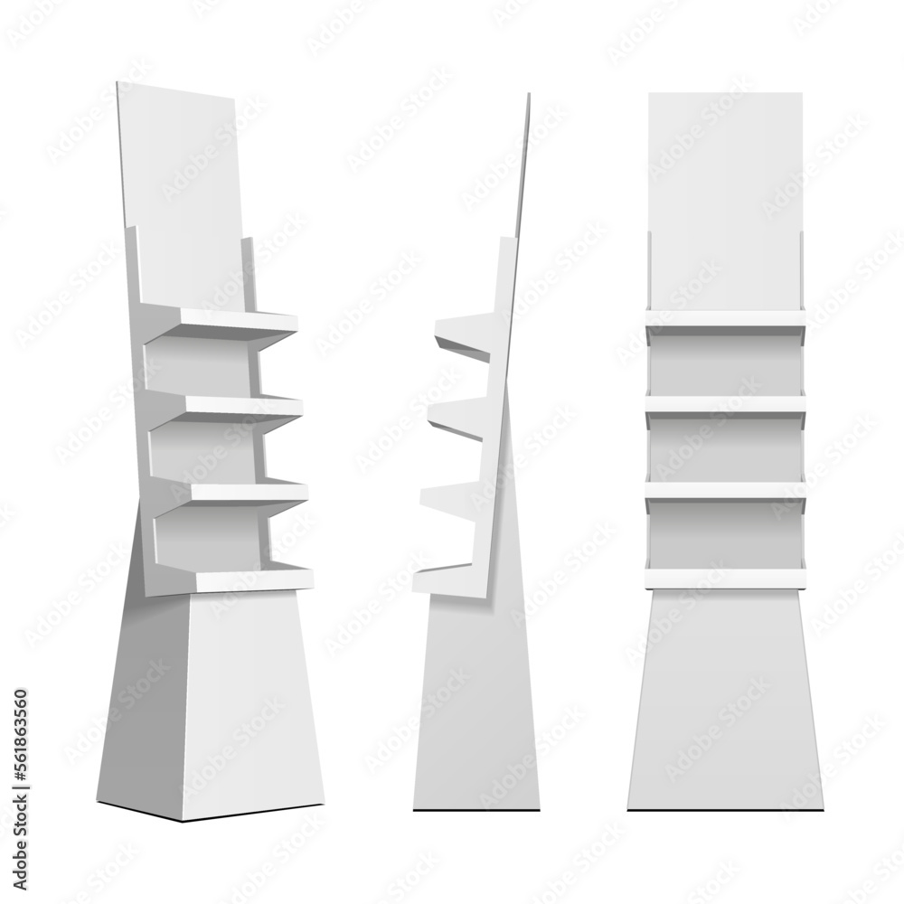 Mockup Cardboard Retail Shelves Floor Display Rack For Product ...