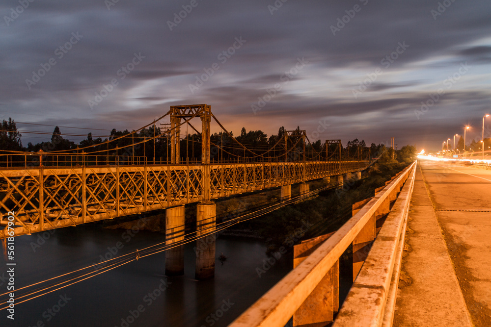 puente tolten, sur de chile, bridge, río, acuático, cielo, ciudad ...