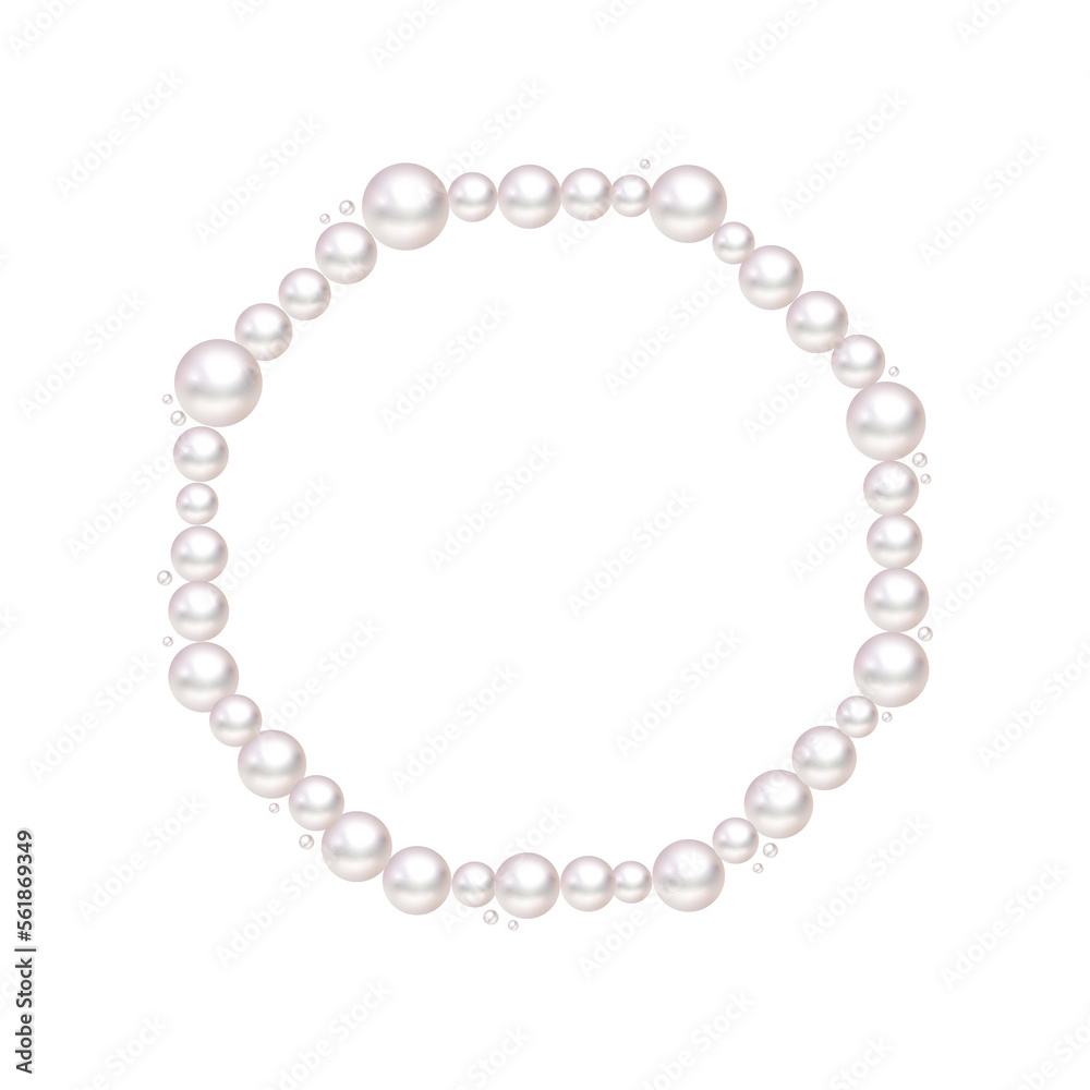 Pearl octagon frame border Stock Illustration | Adobe Stock