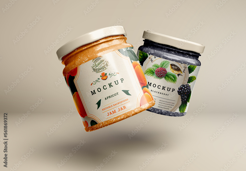 Jam Jar Mockup Design With Editable Background Stock Template | Adobe Stock