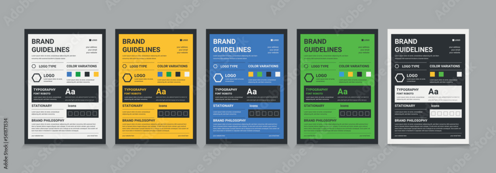 A4 Brand Guidelines poster design, Brand guideline template eps 10 ...