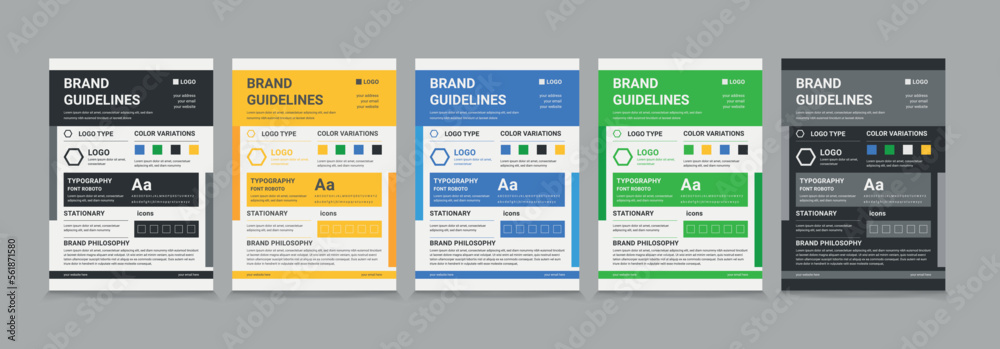 A4 Brand Guidelines poster design, Brand guideline template eps 10 ...